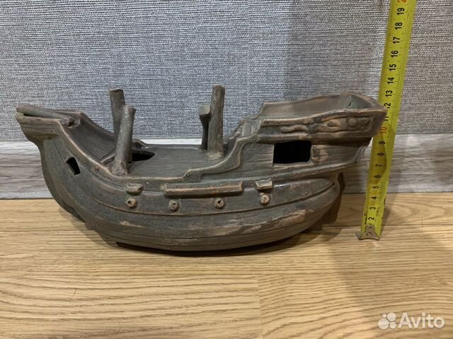 Декорация для аквариума / грот корабль 30 см